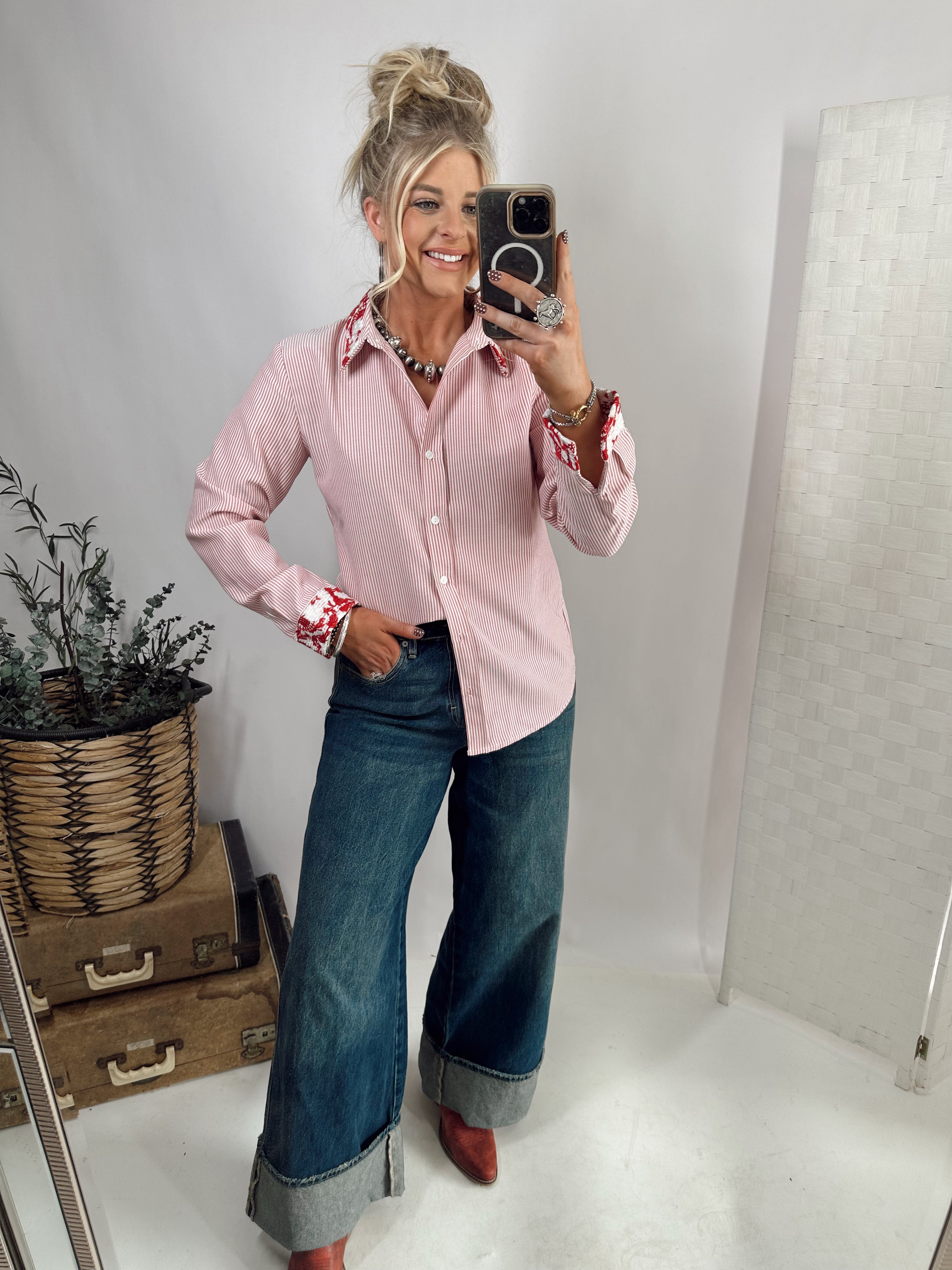 Heidi Top - Red – Grit & Grace Boutique, LLC